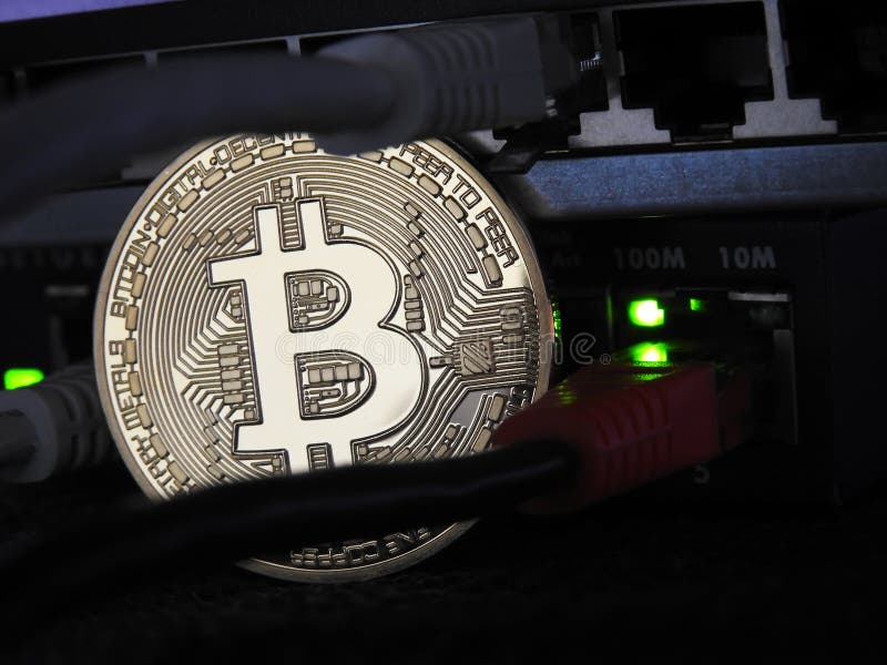 Bitcoin and network stock photo. Image of connectors - 94307958