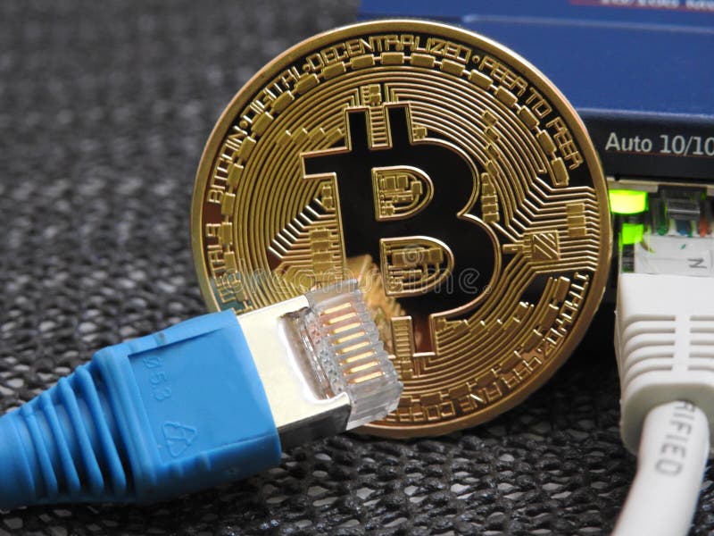 Bitcoin and network stock image. Image of cyberspace - 94307921
