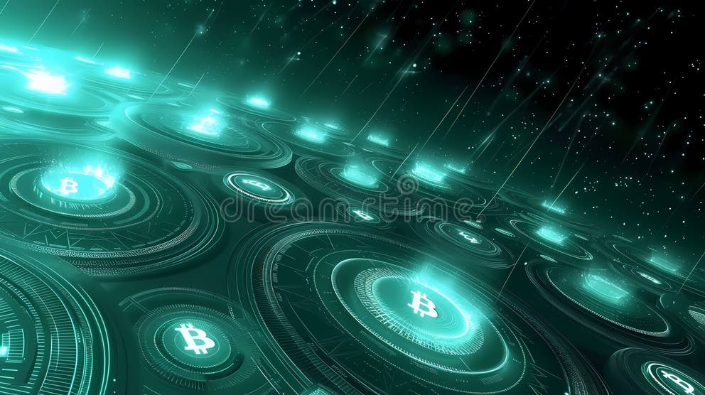 Bitcoin Network Visualization AI Generative Stock Image - Image of ...
