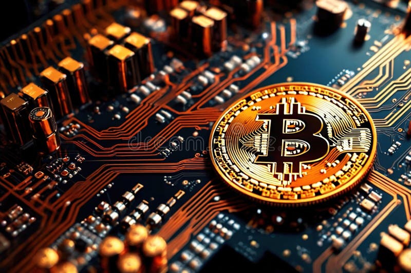 Bitcoin Neural Network Digital Circuitry Concept, Electronic Crypto ...