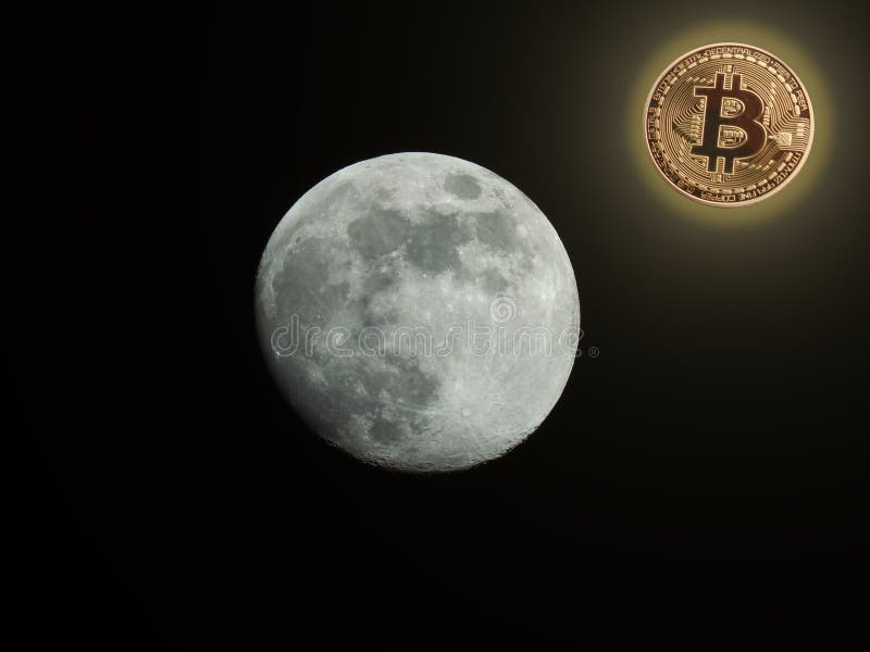 Bitcoin Next To Planet in Space Stock Photo - Image of concept, golden ...