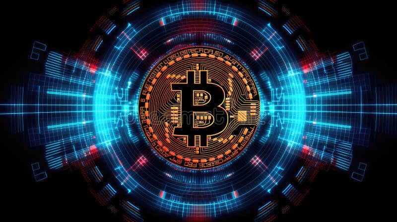 Bitcoin Online Trading Chart Background Blue Red Black. Generative AI ...