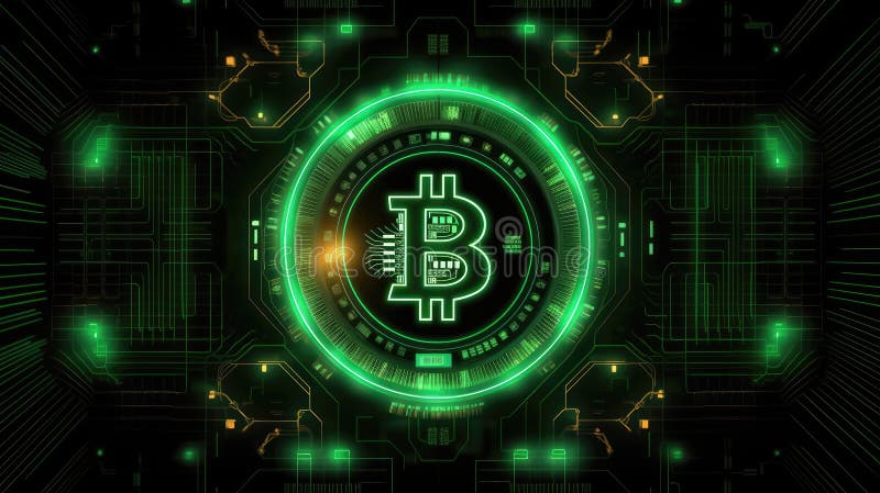 Bitcoin Online Trading Chart Background Green Black. Generative AI ...