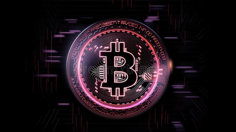 Bitcoin Online Trading Chart Background Pink Black. Generative AI Stock ...