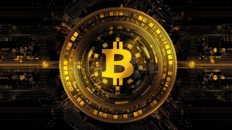 Bitcoin Online Trading Chart Background Yellow Black. Generative AI ...