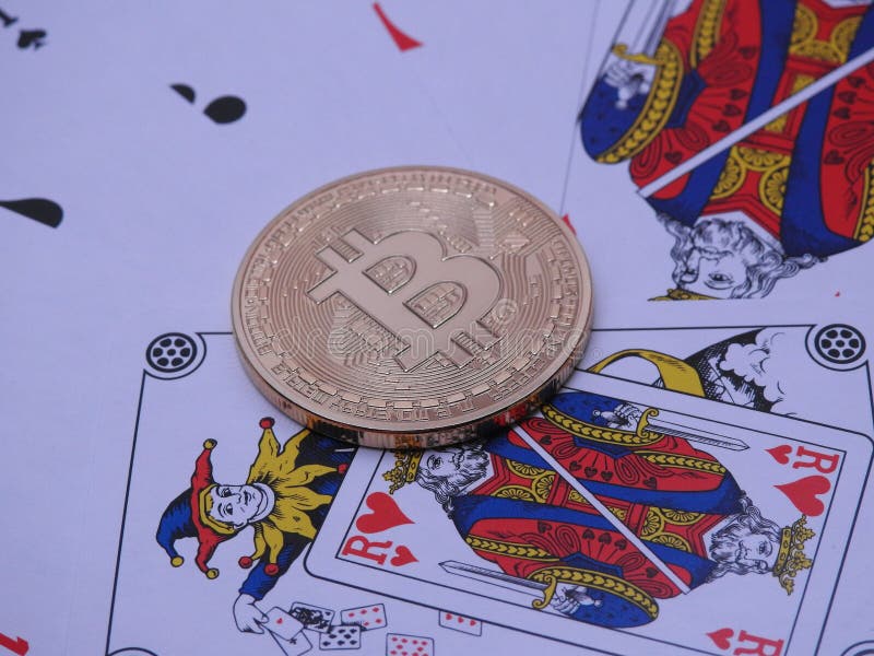 Bitcoin and Open Deck of Cards. Stock Image - Image of card, full: 97683927