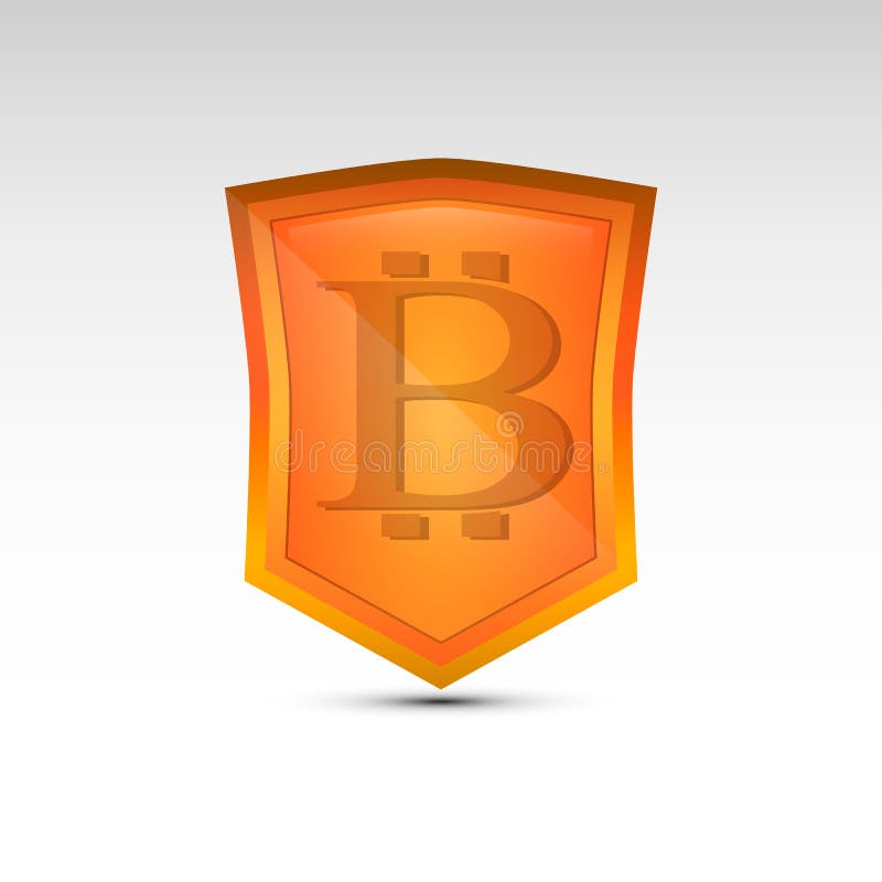 Orange bitcoin emblem stock illustration. Illustration of core - 102763020