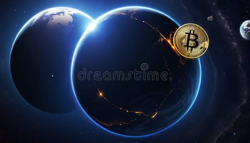 Bitcoin Orbiting Earth Outer Space Stock Photos - Free & Royalty-Free ...