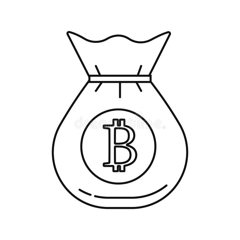 Bitcoin outline style icon stock illustration. Illustration of artwork ...