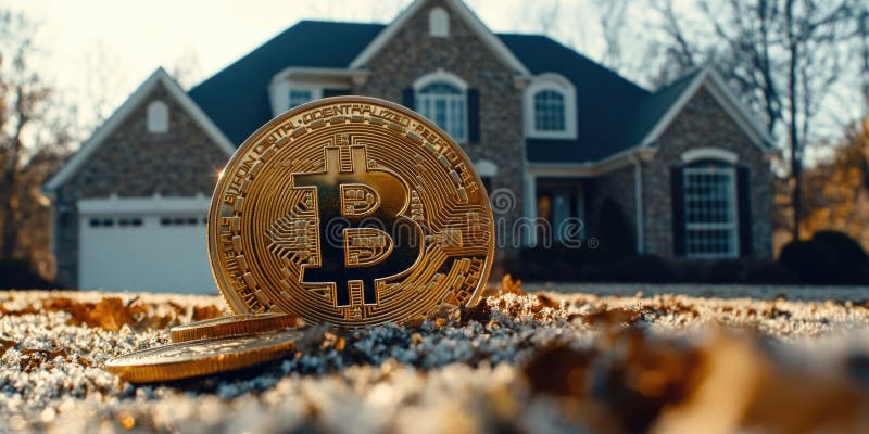 Bitcoin outside house stock photo. Image of finance - 377579644