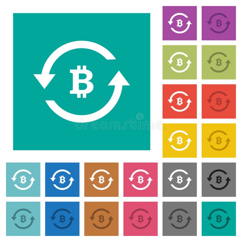 Bitcoin Pay Back Square Flat Multi Colored Icons Stock Vector ...