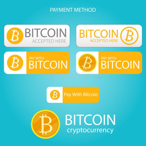 Bitcoin Payment Button Set,bitcoin Cryptocurrency Digital Money Vector ...