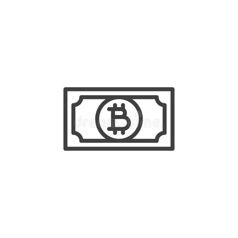 Bitcoin payment line icon stock vector. Illustration of simple - 255775902