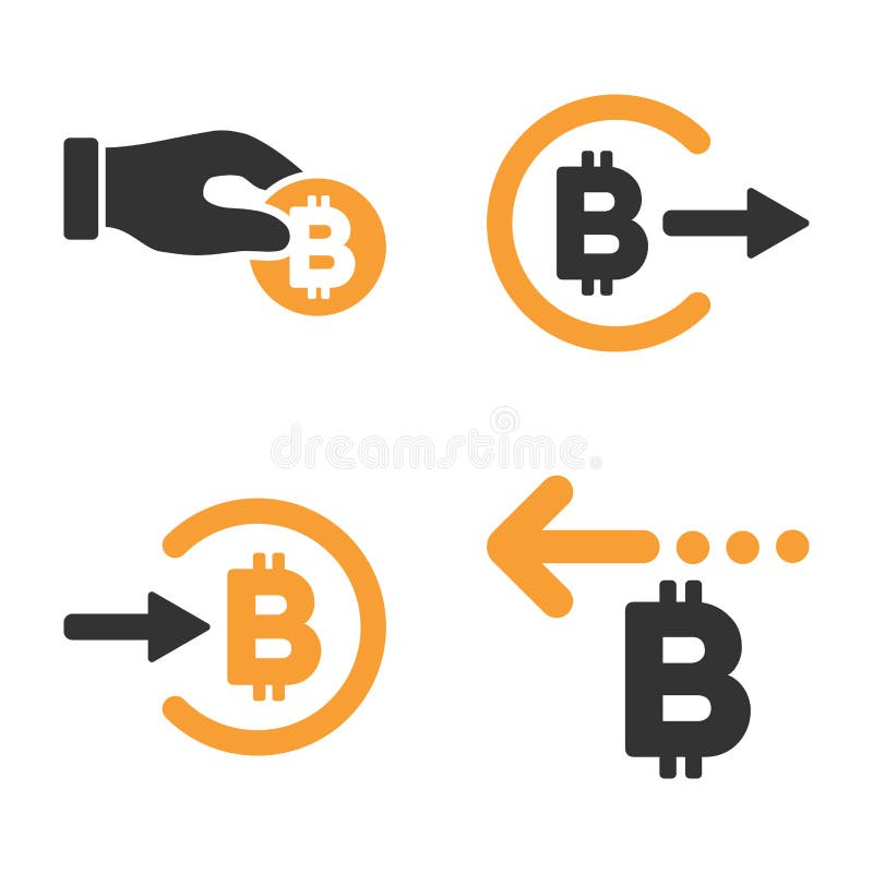 Bitcoin Payment Vector Icon Set Stock Vector - Illustration of invest ...