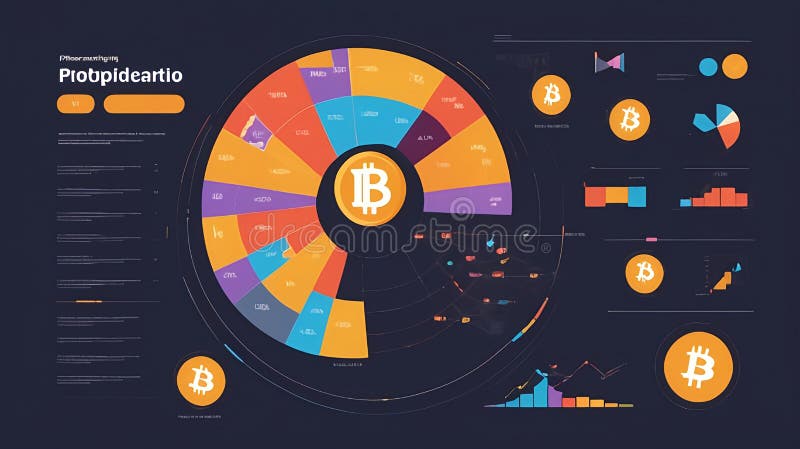 Bitcoin Pie Chart and Graphs Stock Illustration - Illustration of ...