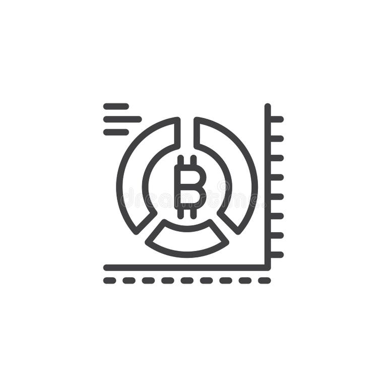 Bitcoin Pie Chart Outline Icon Stock Vector - Illustration of financial ...