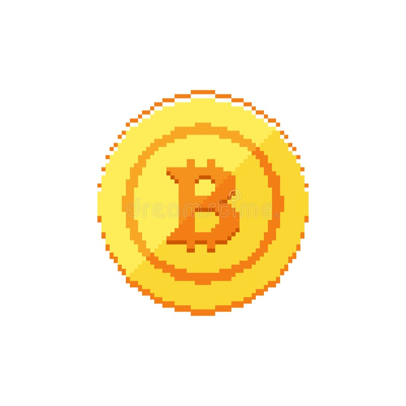 Bitcoin. Pixel Art Line Icon Vector Illustration Stock Illustration ...