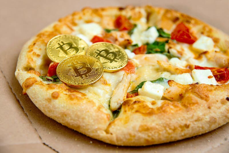 Bitcoin Pizza Day 22 May. Cryptocommunity Holiday. Concept of Buying ...