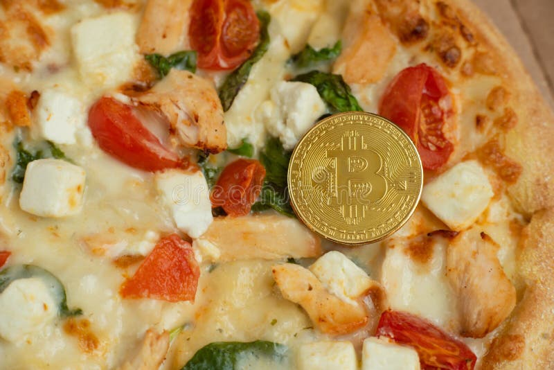 Bitcoin Pizza Day 22 May. Cryptocommunity Holiday. Concept of Buying ...