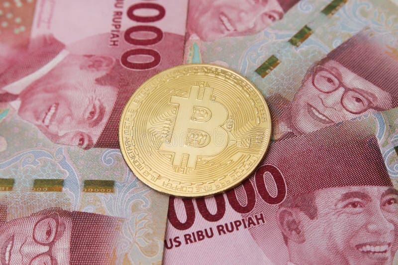 Bitcoin Placing on the Top of One Hundred Thousand Rupiah Bank Note ...