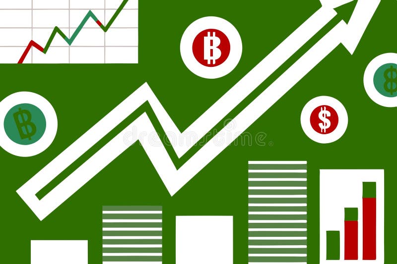 Bitcoin Positive Trend. Stock Market Chart Concept. Stock Illustration ...