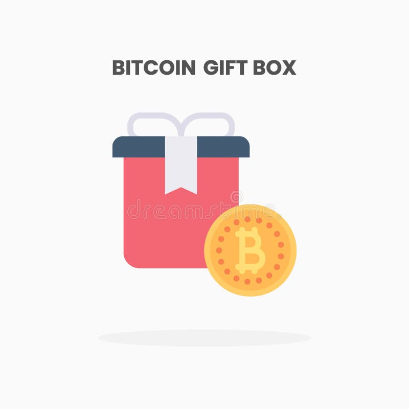 Bitcoin Present Gift Box Giveaway Icon Flat. Stock Vector ...