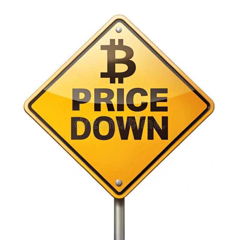 Bitcoin Price Down Isolated on White Background Stock Illustration ...