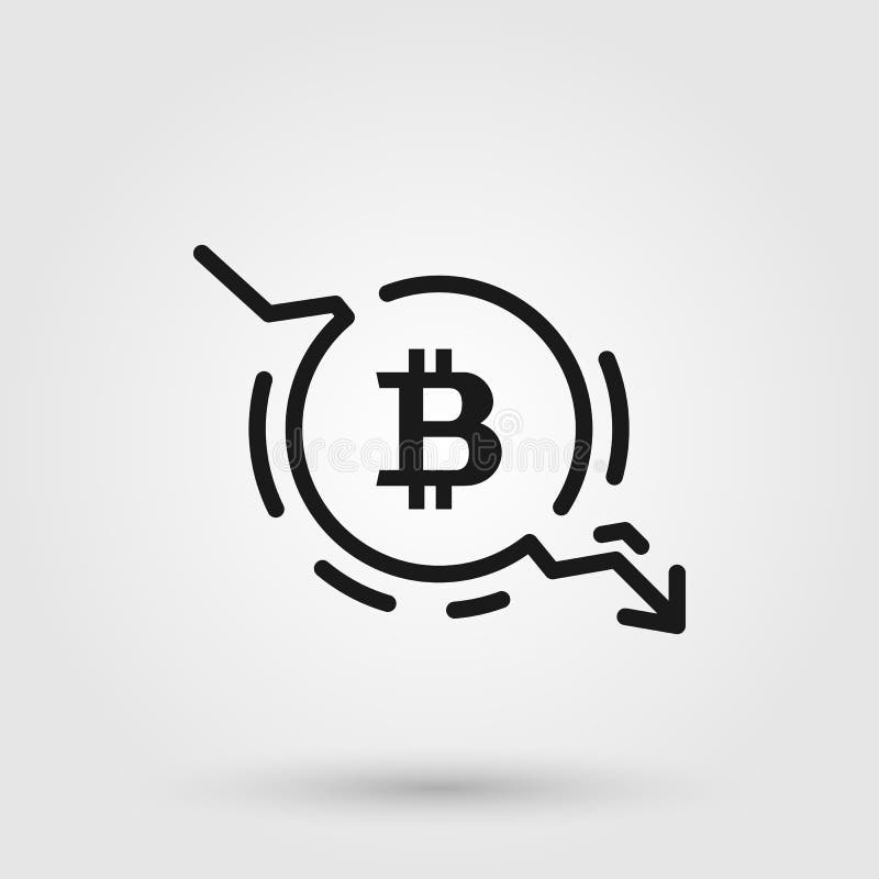 Bitcoin Price Drop Icon. Crypto Market Crash Symbol Stock Vector ...