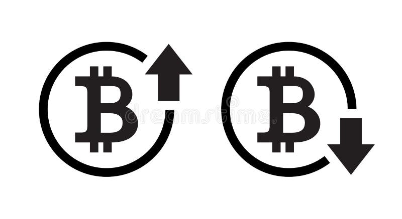 Bitcoin Price Increase Decrease Icon Vector. Cryptocurrency Market Up Down Sign Symbol Stock ...