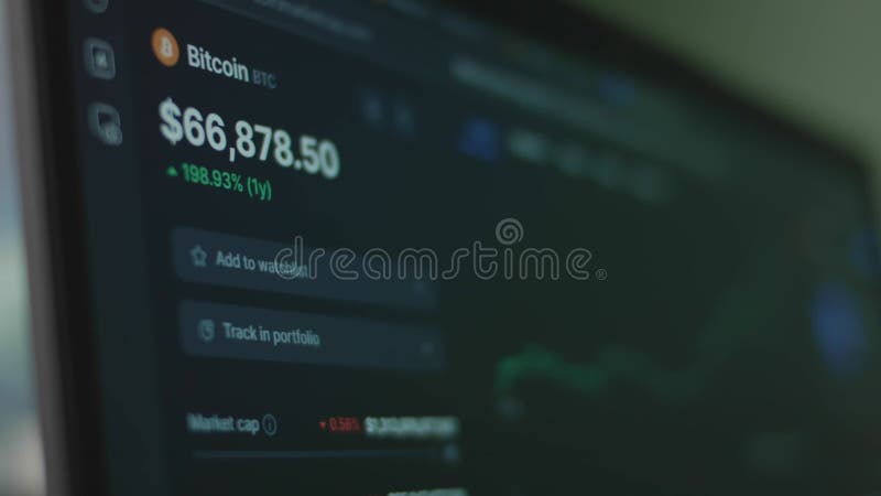 Bitcoin Price on the Rise on Computer Screen. Cryptocurrency and ...