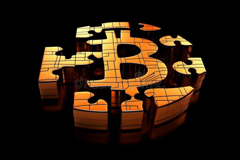Bitcoin Puzzle Pieces stock illustration. Illustration of market ...