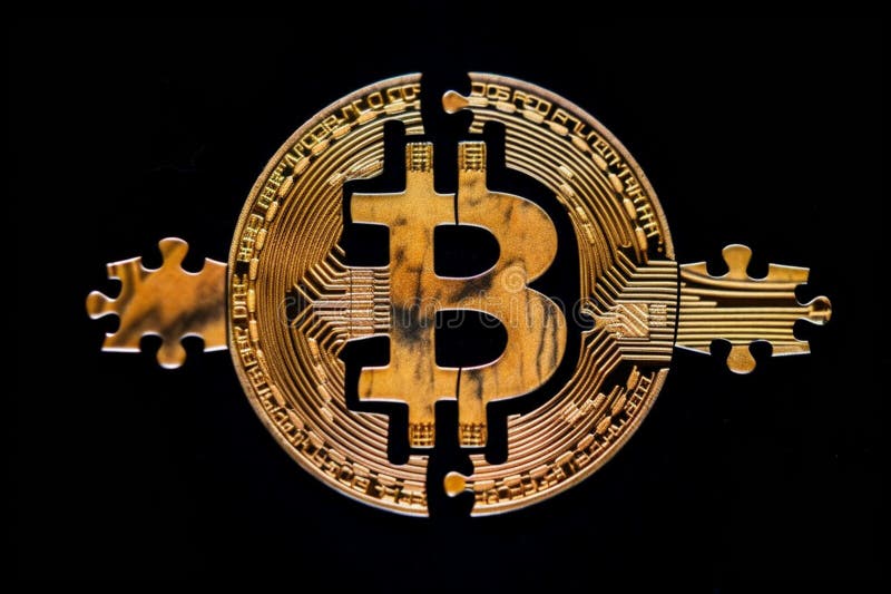 Bitcoin Puzzle Pieces stock illustration. Illustration of decentralized ...