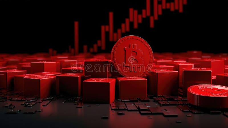 Bitcoin in a Red Scenario, Trading Signals in Background, Ai Generated ...