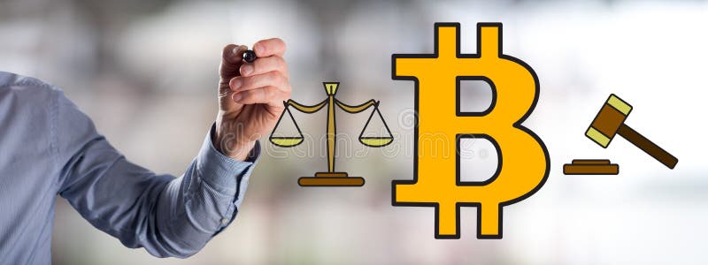Bitcoin Regulation Concept Drawn by a Man Stock Photo - Image of ...
