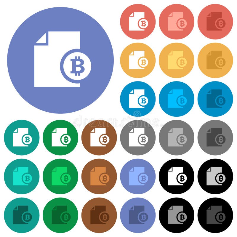 Bitcoin Report Round Flat Multi Colored Icons Stock Vector ...