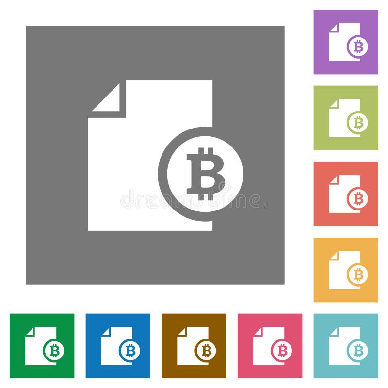 Bitcoin Report Square Flat Icons Stock Vector - Illustration of ...