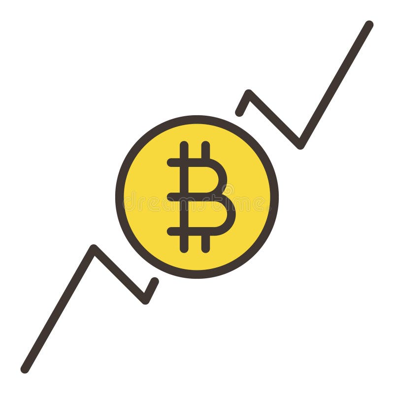 Bitcoin Rising Graph Vector Blockchain Technology Colored Icon or Logo ...