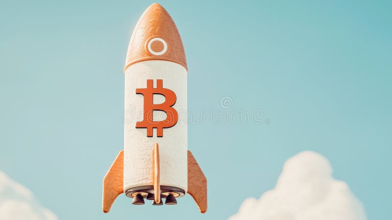 Bitcoin Rocket Launch Cryptocurrency Future Digital Currency Sky ...