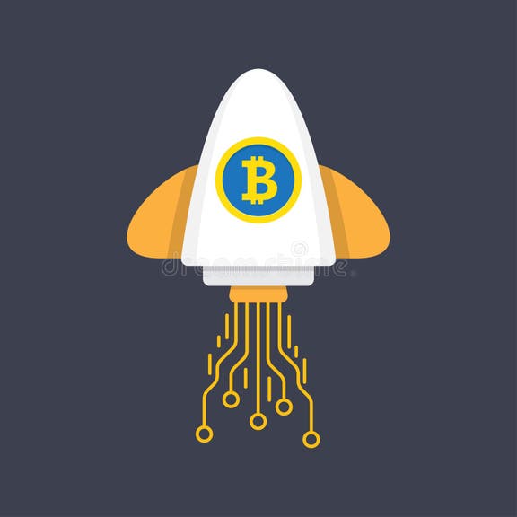 Bitcoin Rocket Ship Launching Stock Vector - Illustration of isolated ...