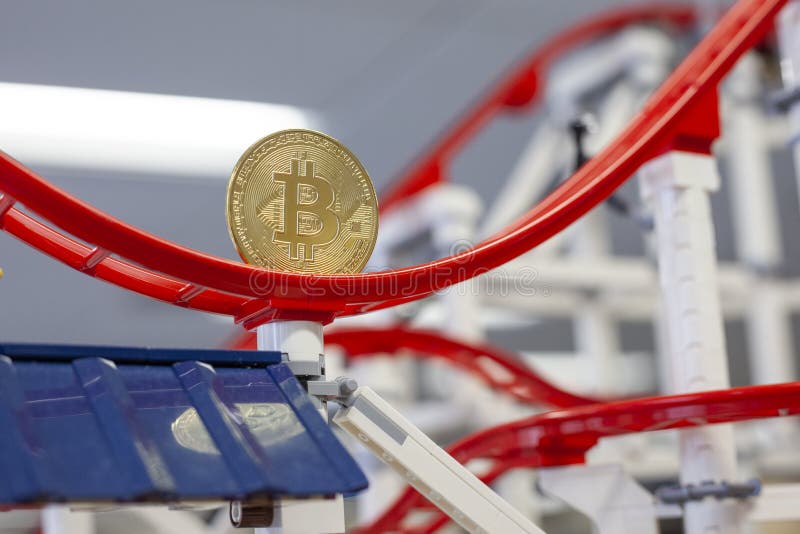 Bitcoin on Roller Coaster Trail Stock Image - Image of network, coaster ...
