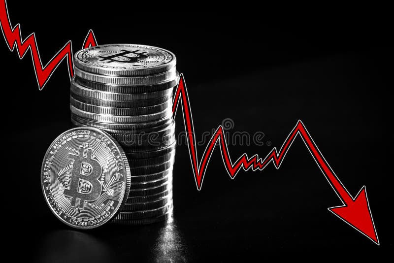 Bitcoin`s crash stock image. Image of bitcoins, failure - 247314027