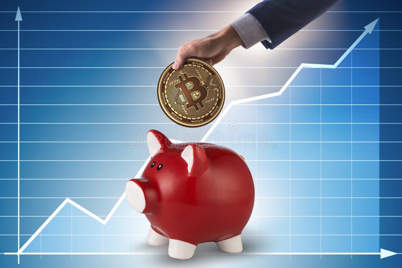 The Bitcoin Saving with Piggybank in Business Concept Stock Photo ...
