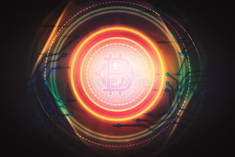 Bitcoin Scene Technology Abstract Background Stock Image - Image of ...