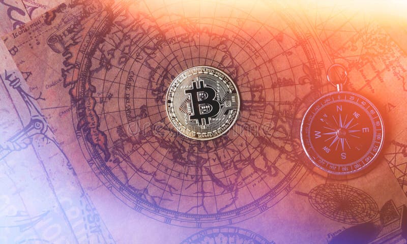 Bitcoin Search. Cryptocurrency Mining. a Pile of Coins Stock Photo ...