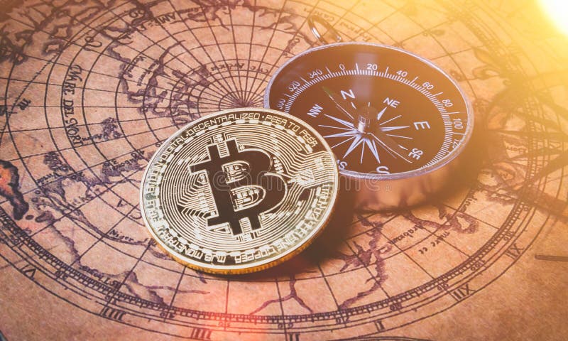 Bitcoin Search. Cryptocurrency Mining. a Pile of Coins Stock Image ...