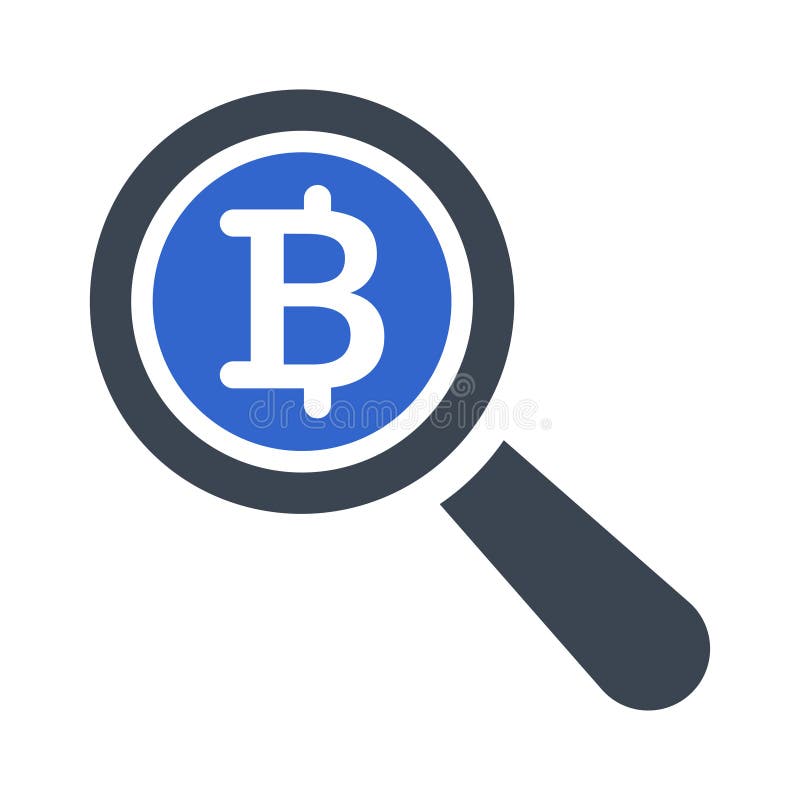 Bitcoin search icon stock vector. Illustration of vector - 200277103