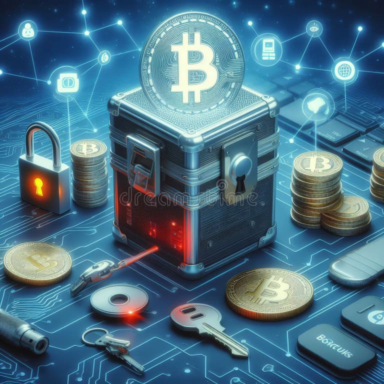 Bitcoin Security and Blockchain Technology Concept Stock Image - Image ...