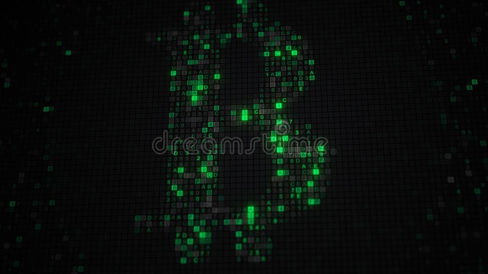 Bitcoin Shape of HEX Code on Screen Stock Illustration - Illustration ...