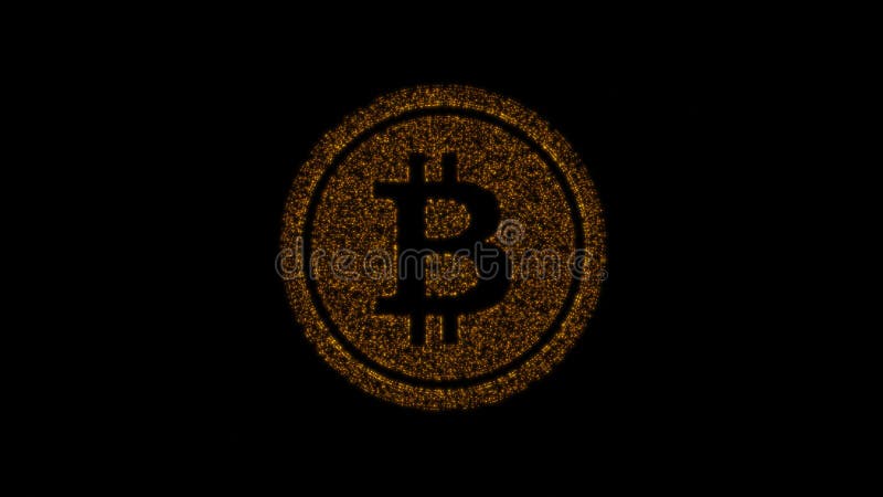 Bitcoin Sign from Blinking Particles. Cryptocurrency, Virtual Money ...