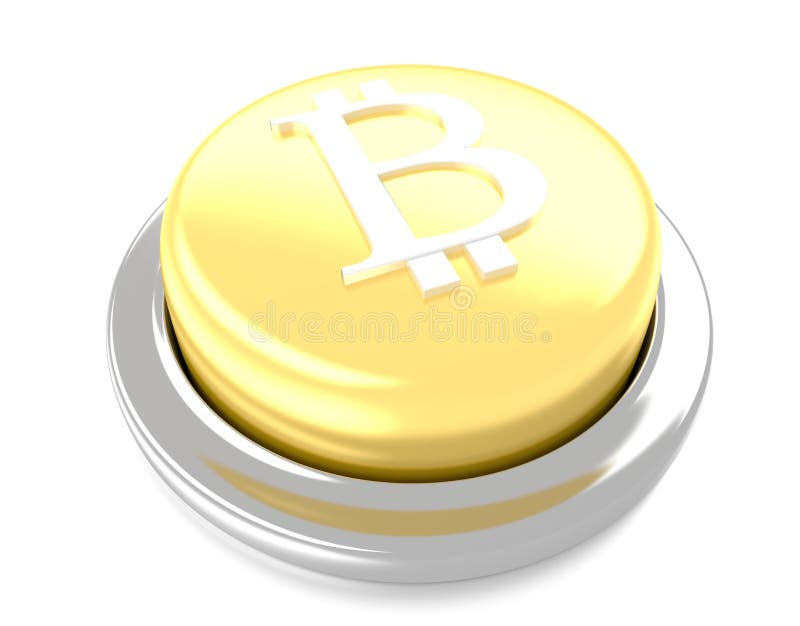 Bitcoin Sign on Gold Push Button. 3d Illustration Stock Illustration ...